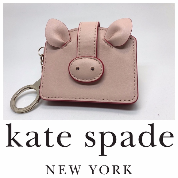 kate spade | Bags | Kate Spade Year Of The Pig Card Case Key Chain ...